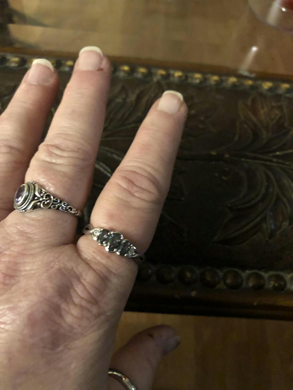 Sterling Silver Triple Rainbow CZ Ring