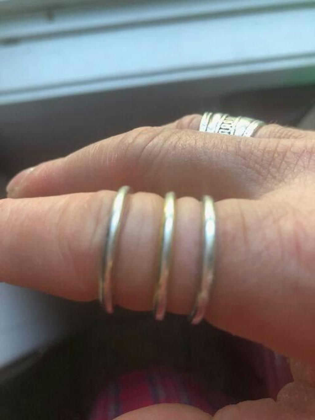 Sterling Silver Three Tone Stackable Rings - (Set of 3 rings) for Sale