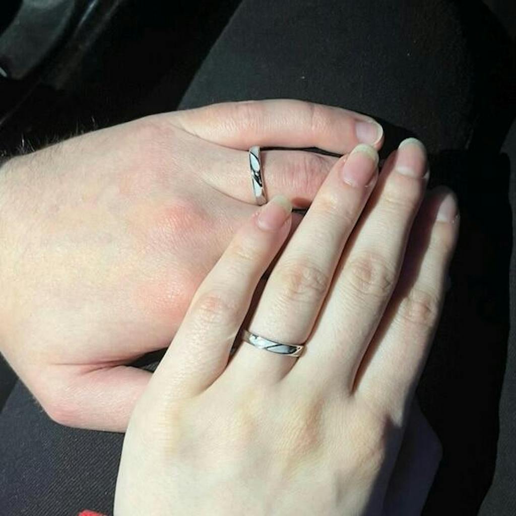 Glow in the Dark Promise Rings for Couples | Silver Matching Rings ...