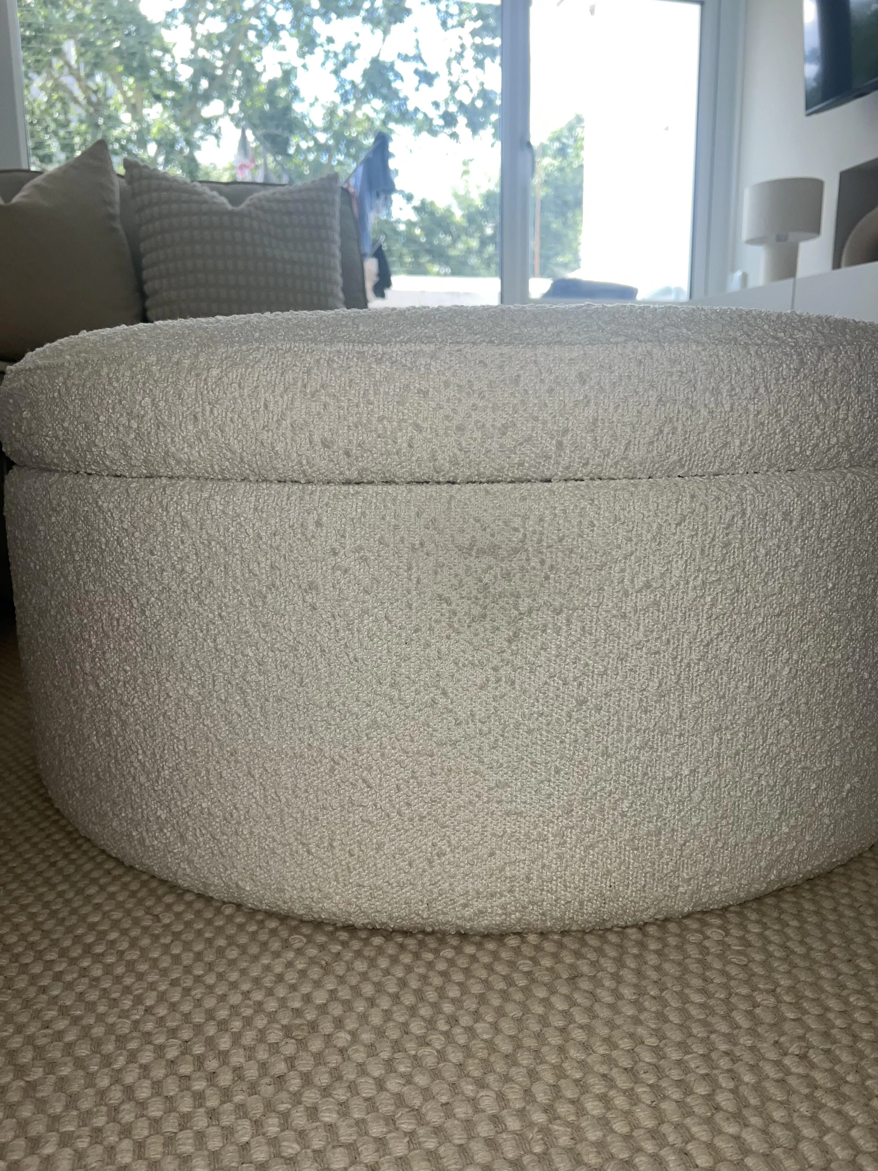 Round Storage Pouffe - Warm Natural – DUSK