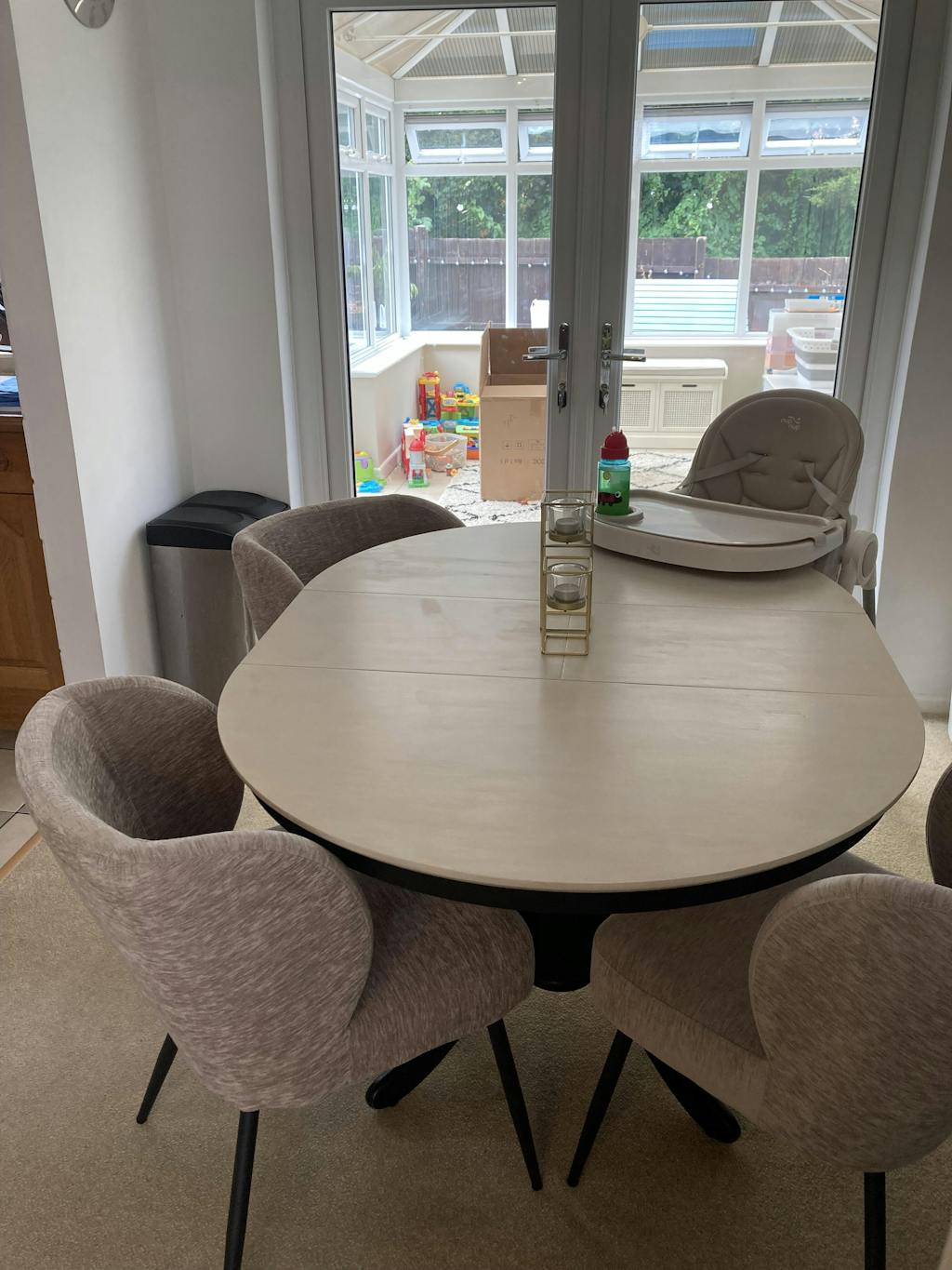 Mabel Set of 2 Dining Chairs - Chenille - Natural – DUSK