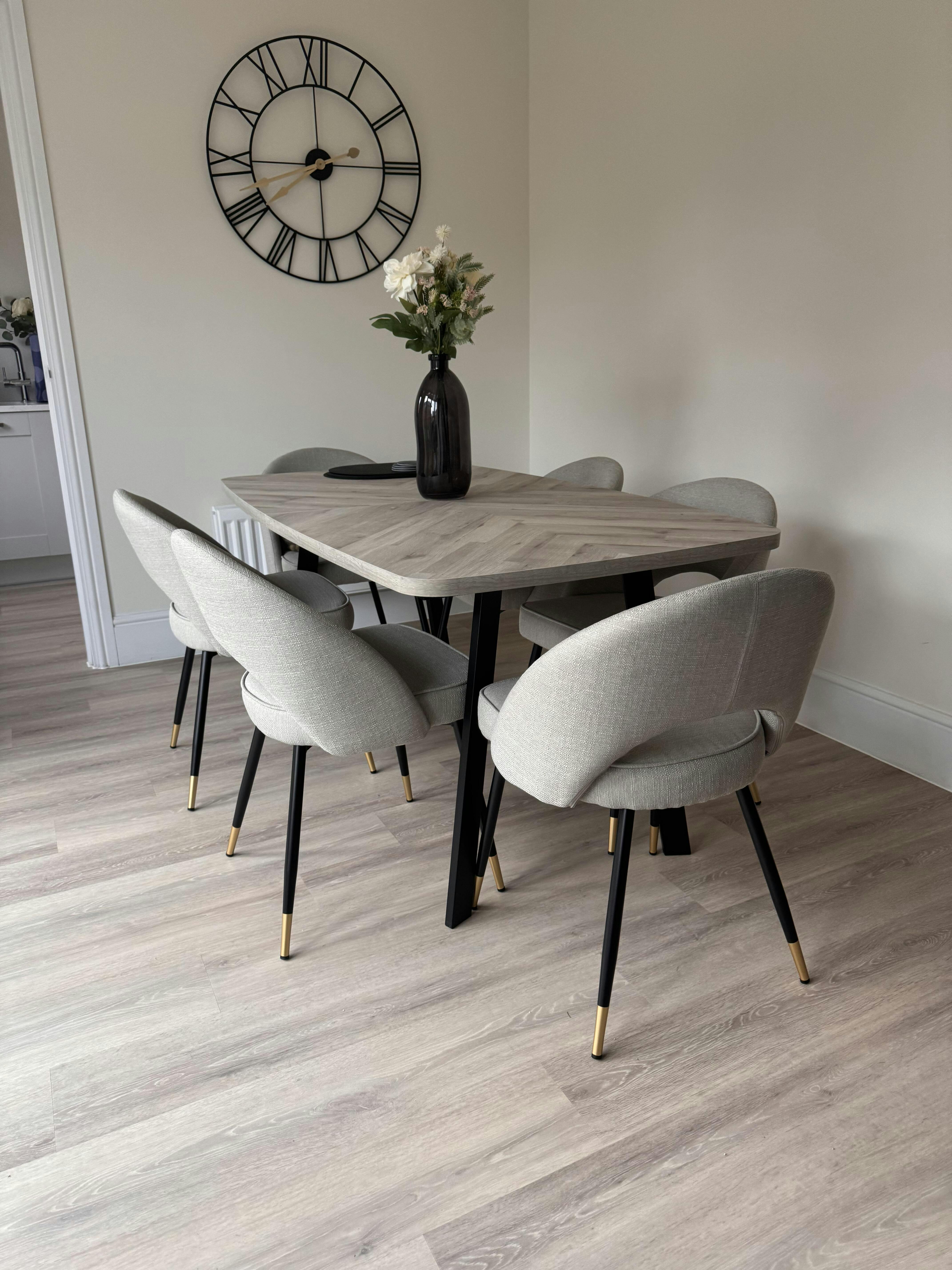 Lola Set of 2 Dining Chairs - Linen Look - Stone Grey – DUSK