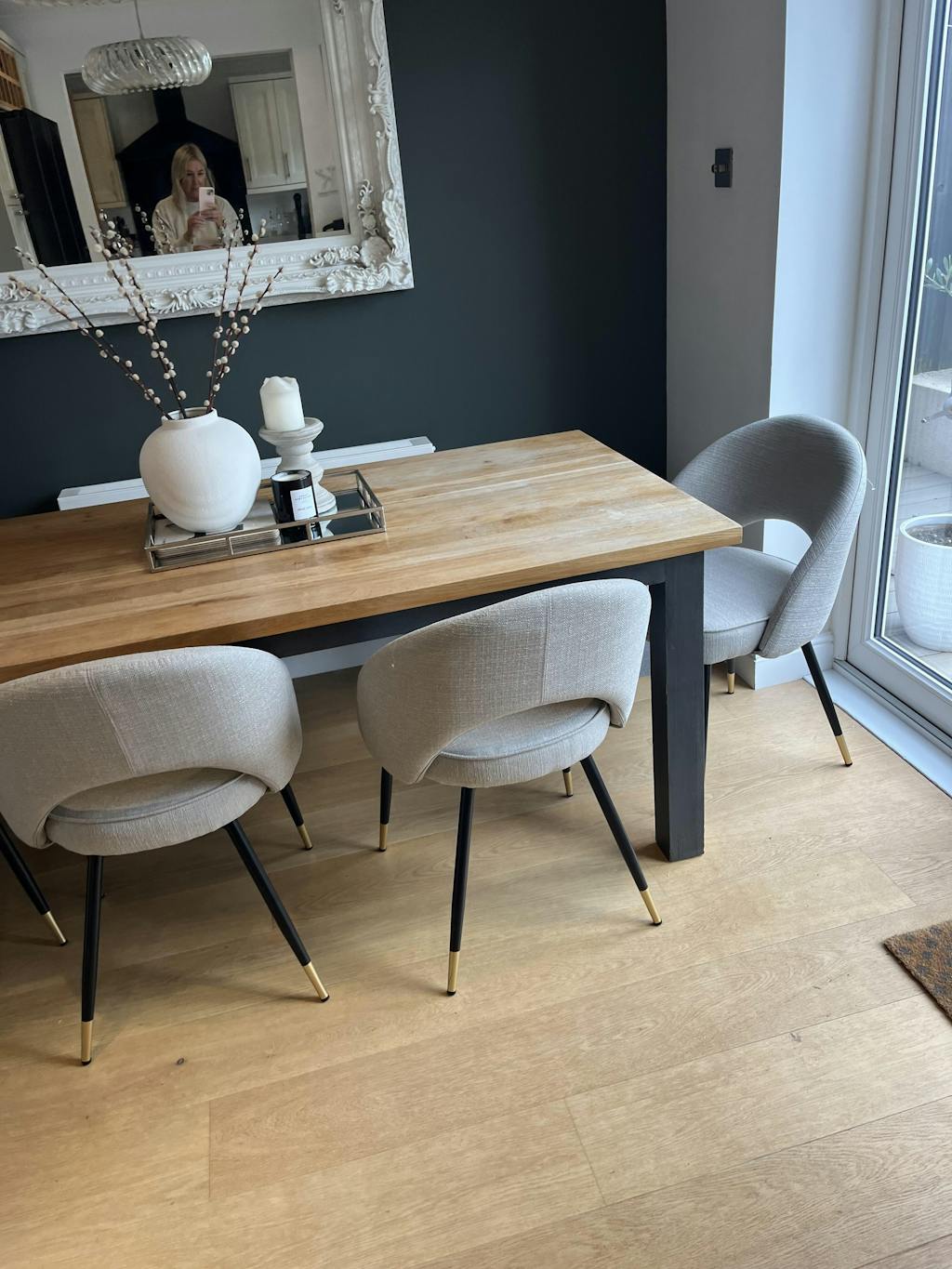 Lola Set of 2 Dining Chairs - Linen Look - Stone Grey – DUSK