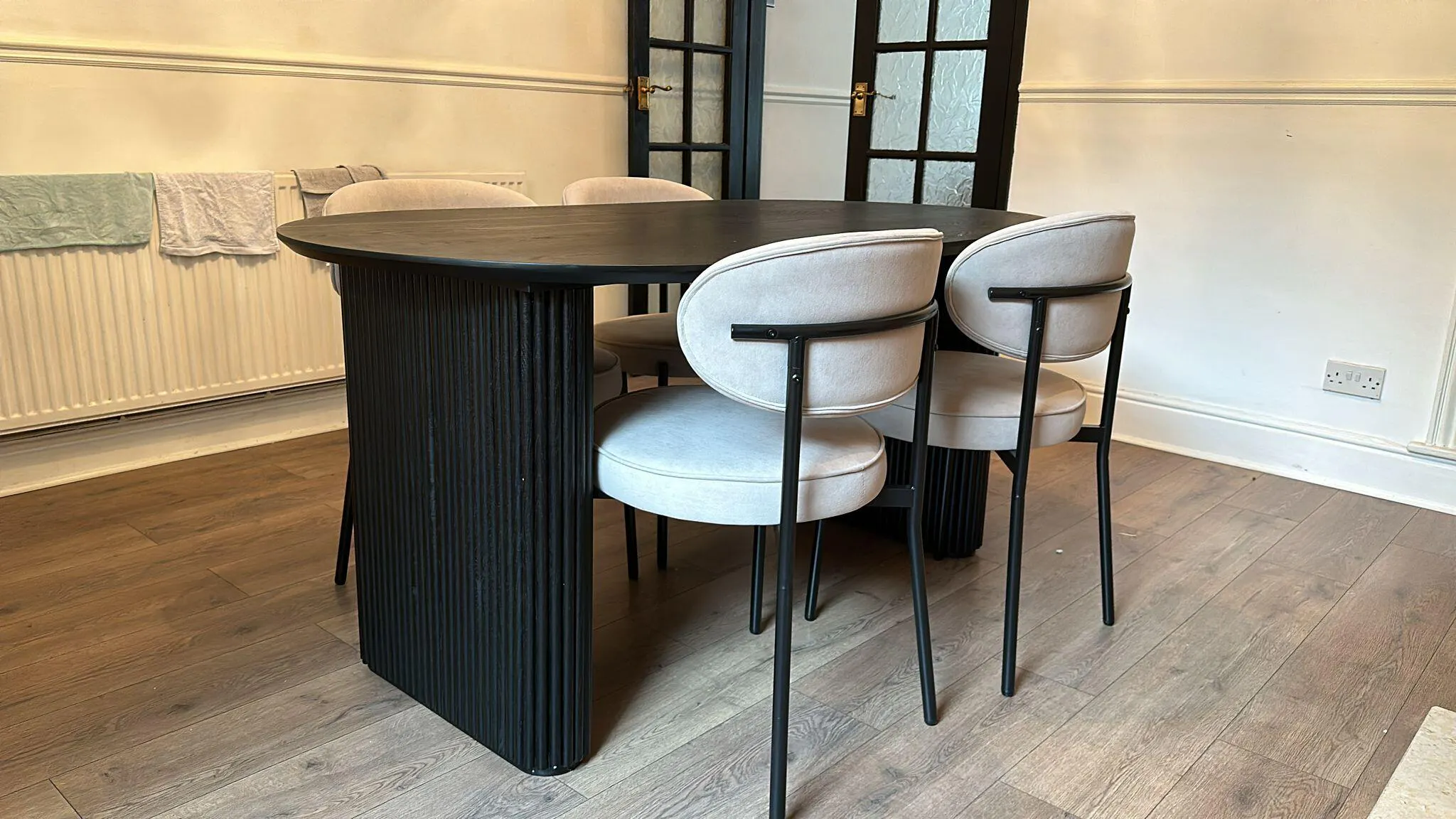 Mia Set of 2 Barstools - Matte Velvet - Sand – DUSK