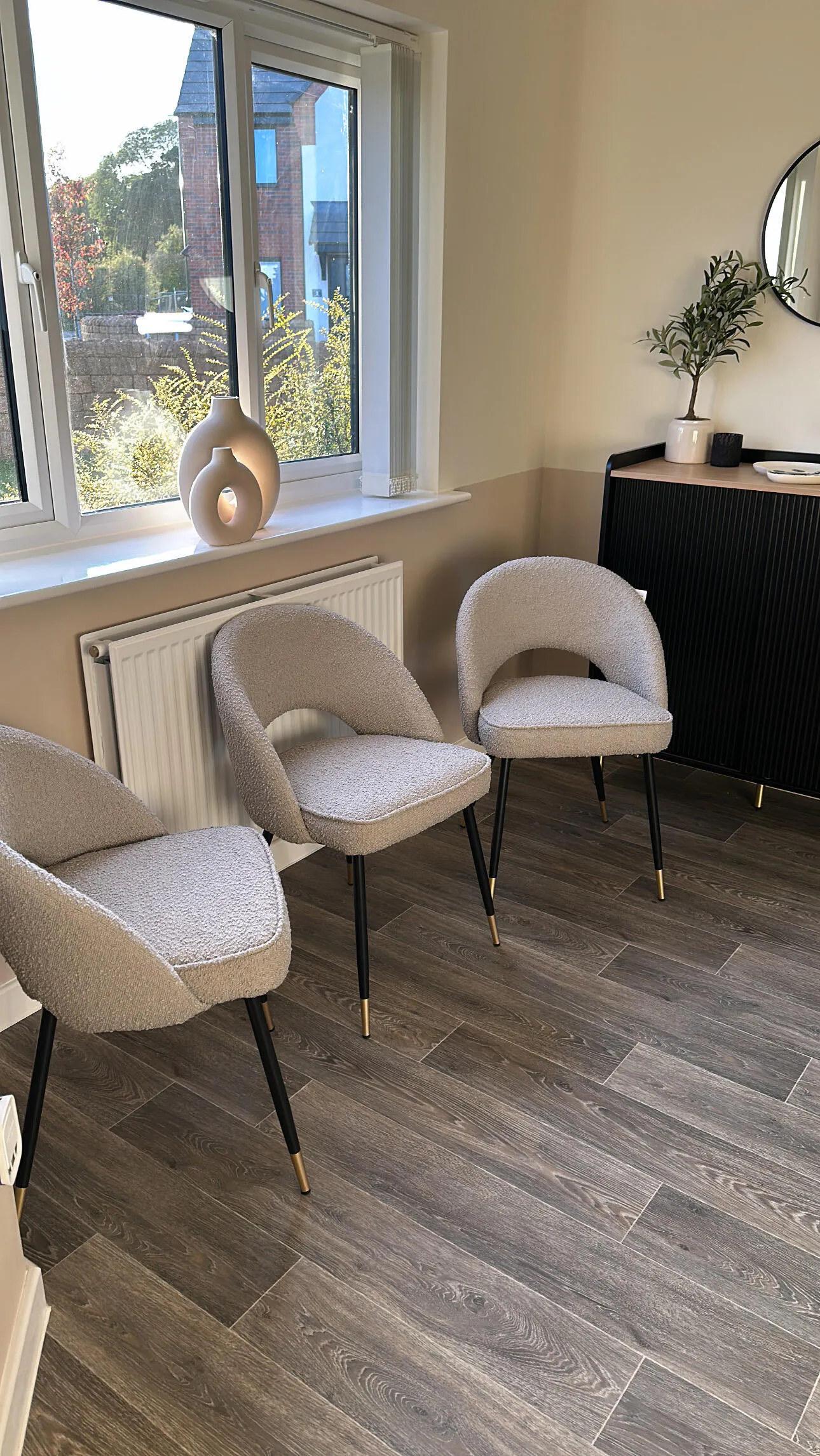 Lola Set of 2 Dining Chairs - Linen Look - Stone Grey – DUSK