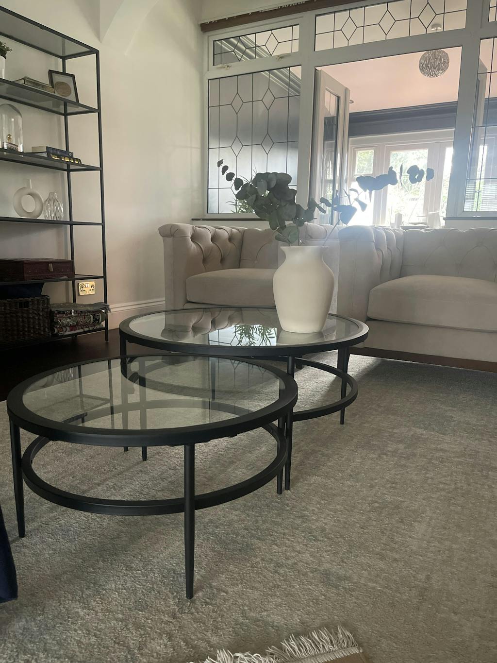 Glass Round Side Table - Black – DUSK