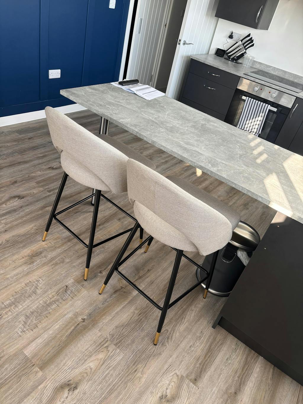 Lola Set of 2 Dining Chairs - Linen Look - Stone Grey – DUSK