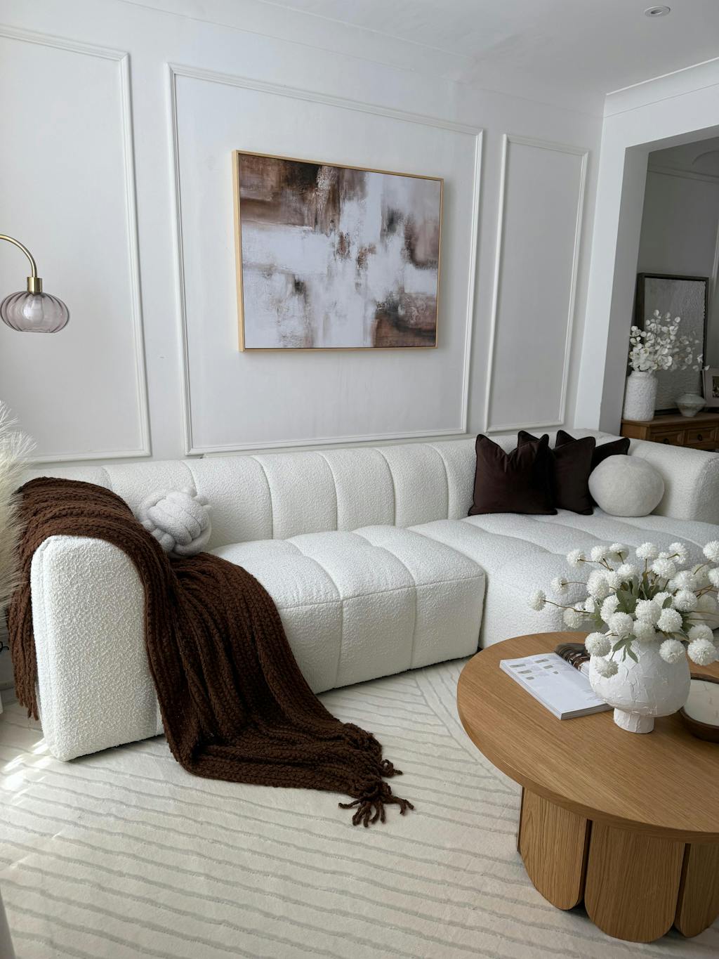 Manhattan Left Hand Large Chaise Sofa - Stone – DUSK