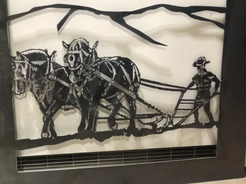 Cowboy and Plow View 1-DXF files cut ready for cnc -DXFforCNC.com