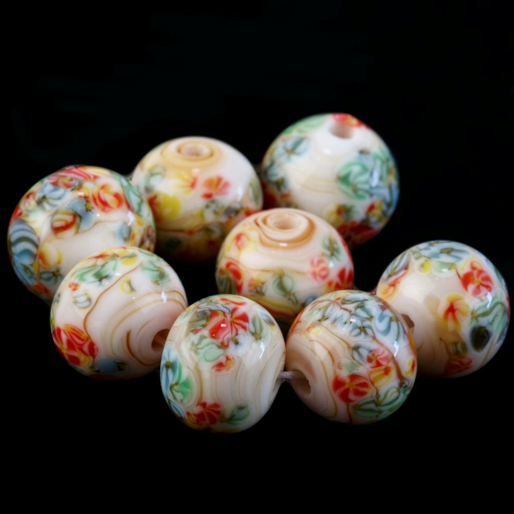 Vintage faux jasper glass ovals, Picasso finish, Czechoslovakia 20x14m ...