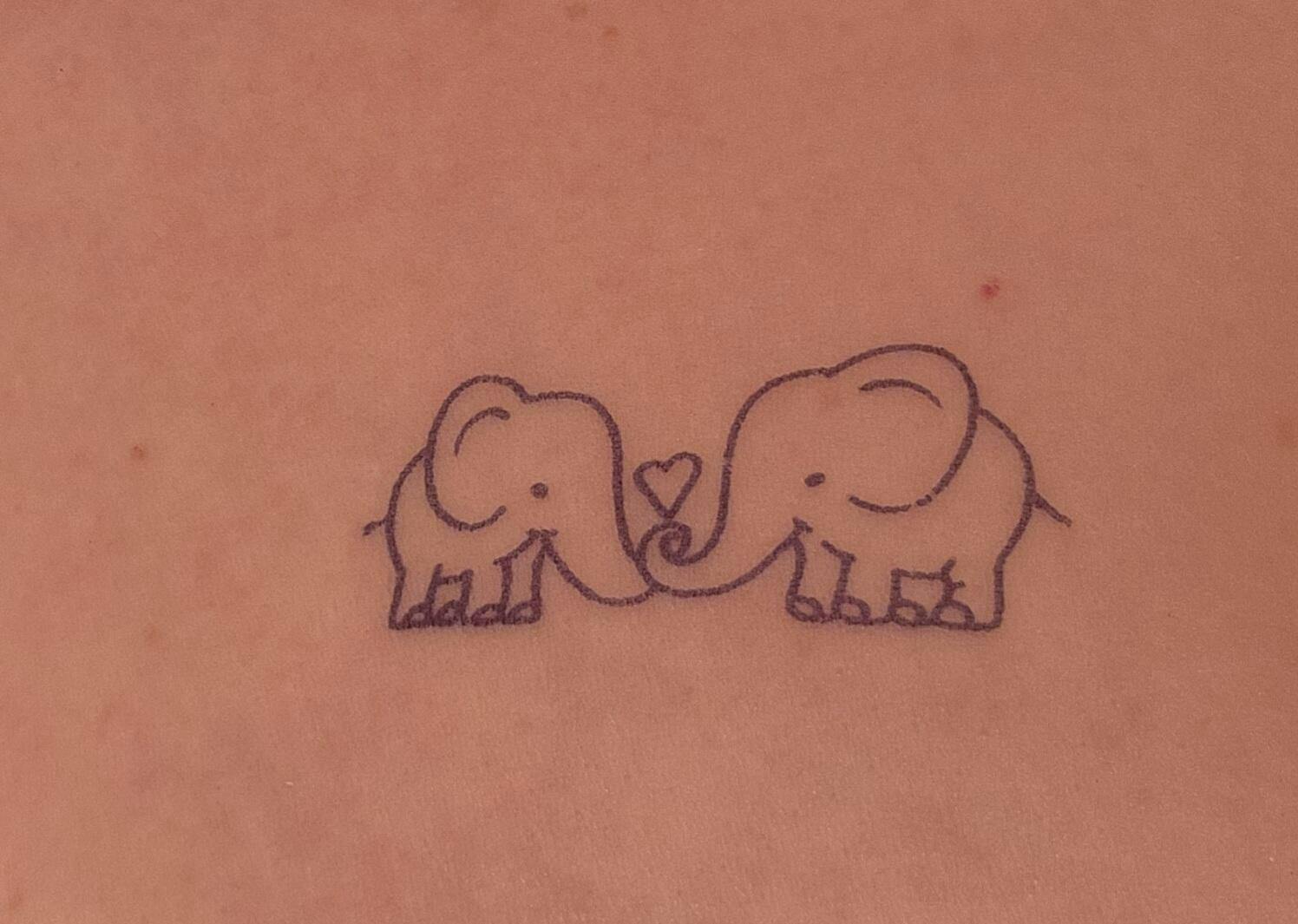 Cute Elephants Semi Permanent Tattoo Easytatt™