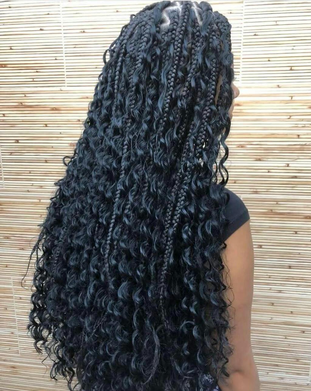 Pre-Looped Crochet Boho Box Braids With Human Hair Curls – Eayonhair