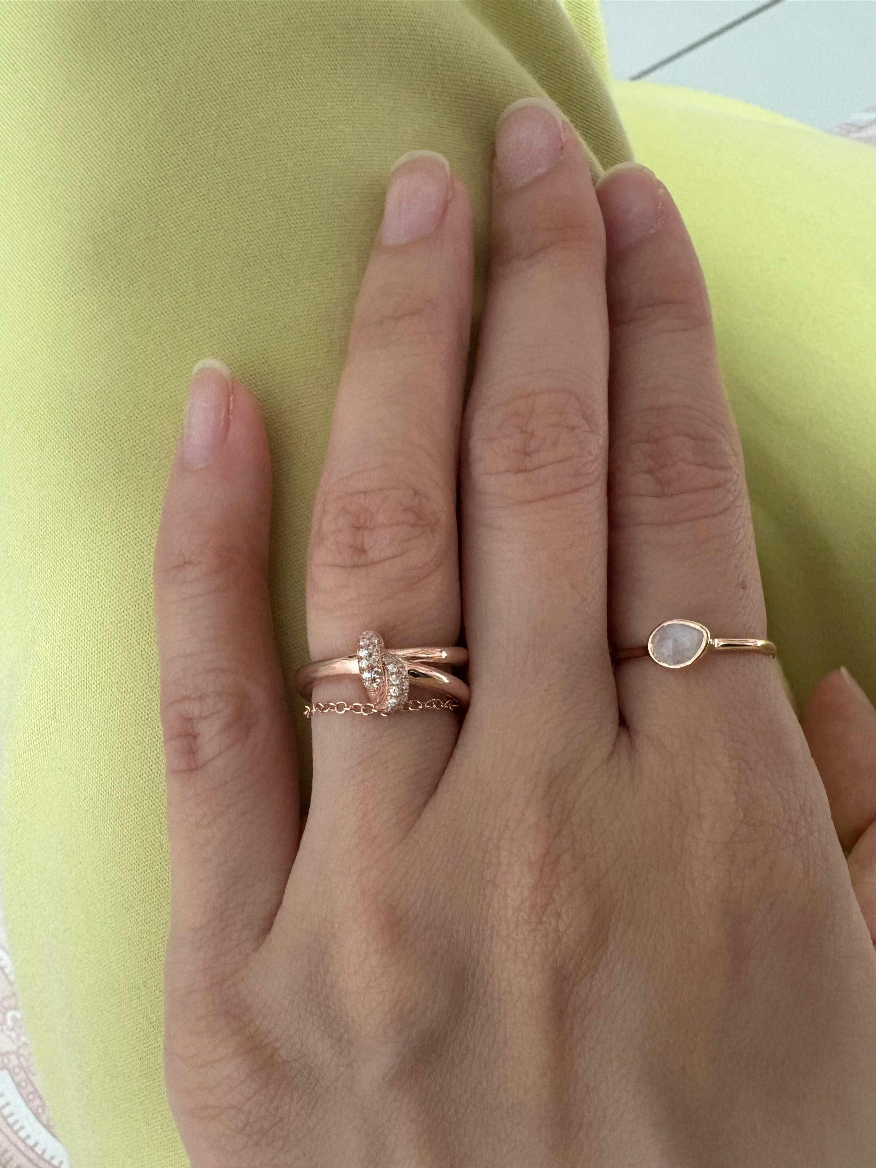 KNOT Alone® Double Pave Ring (Rose Gold) – Eclat by Oui®