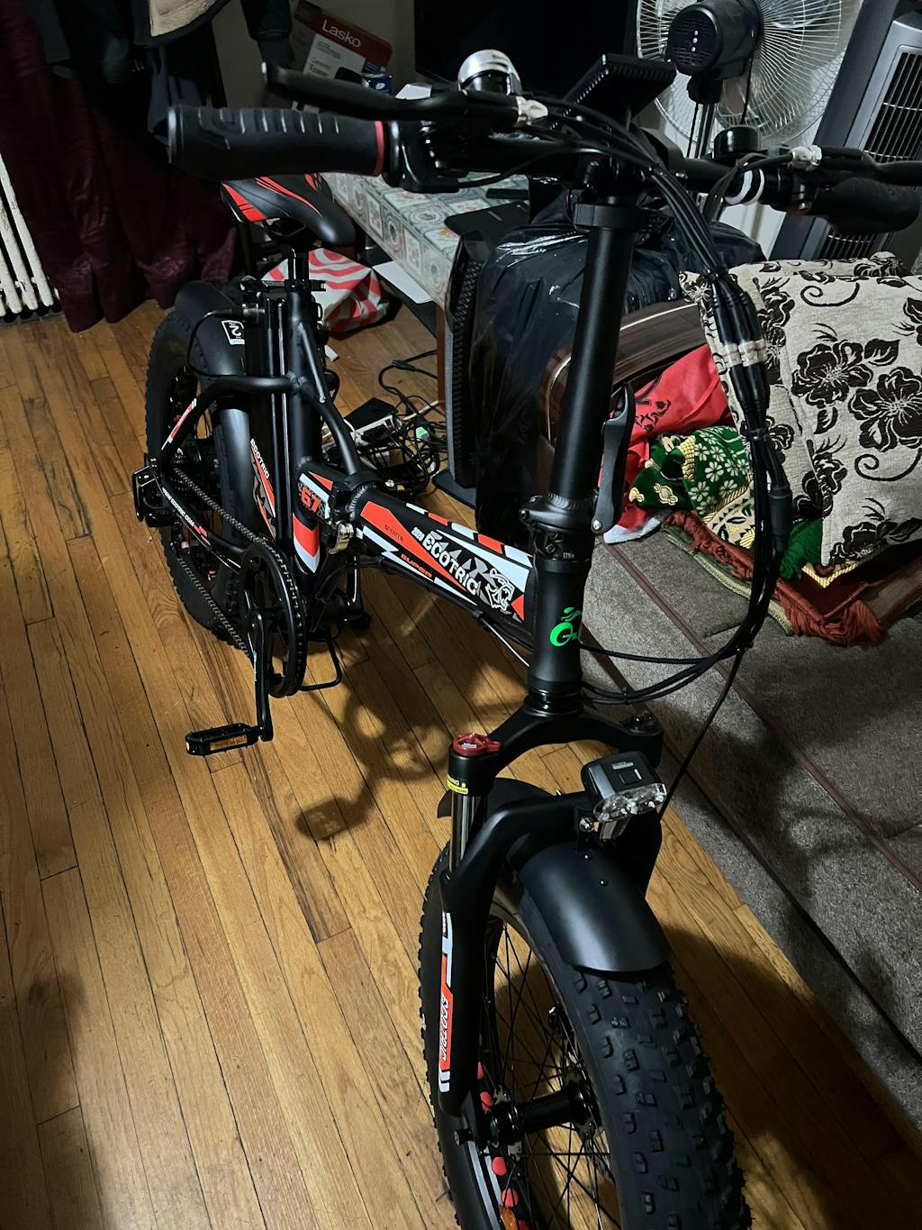 Ecotric 48V Fat Tire Portable and Folding Electric Bike with color LCD