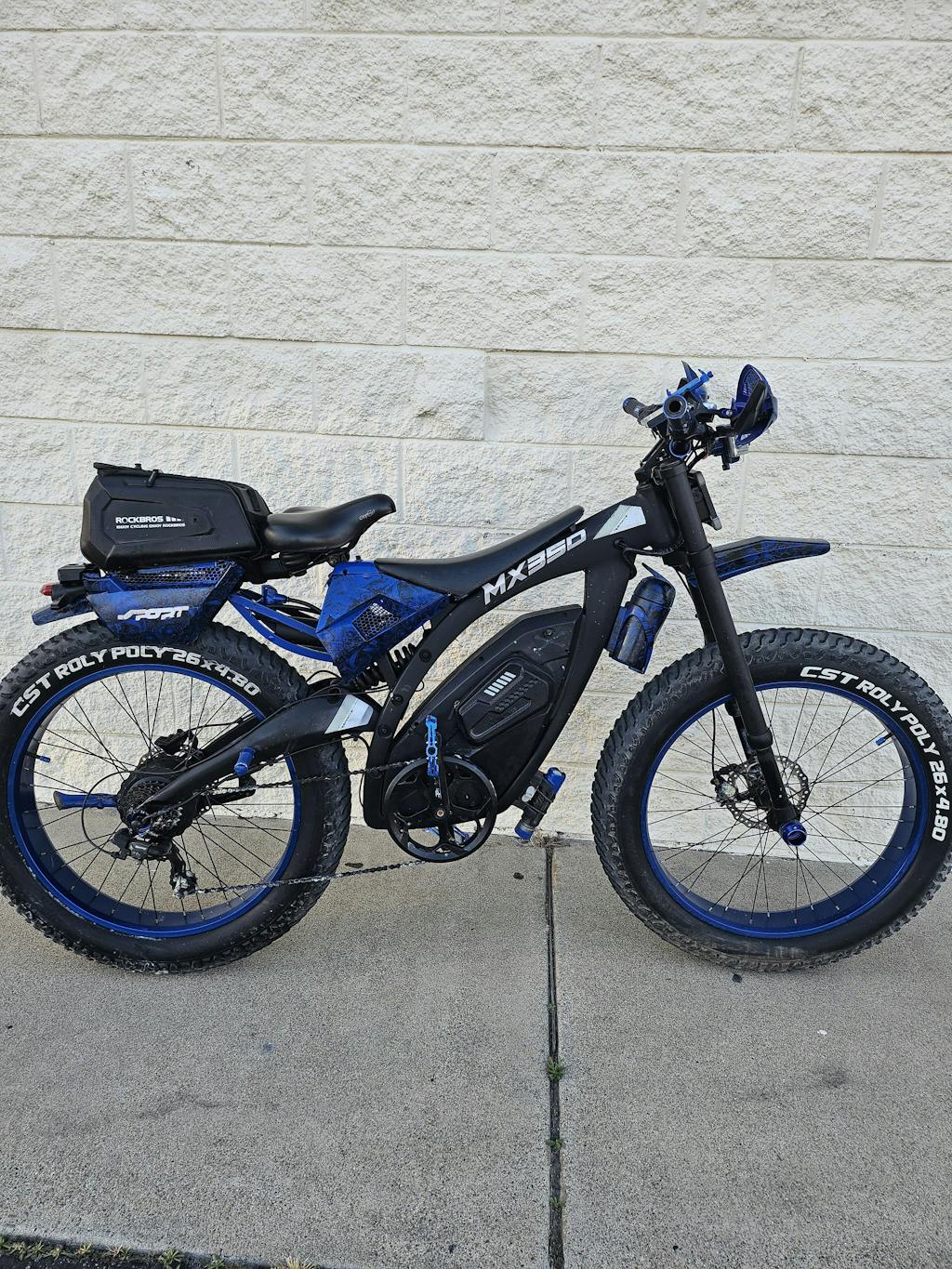 Ecotric 48v 17.5AH 1000W big fat tire ebike Bison-Matt Black