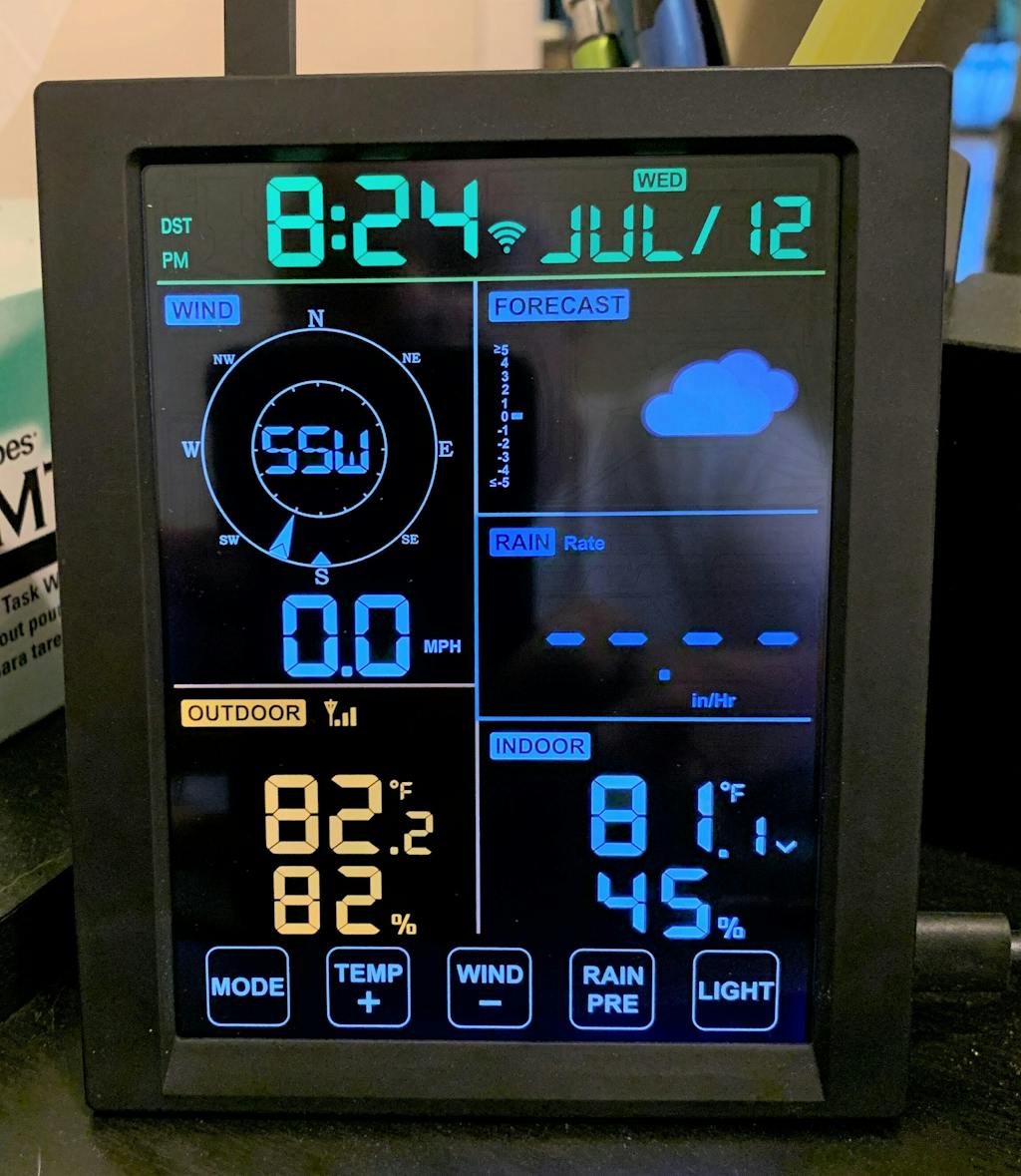 WN1981 Wi-Fi Weather Station 5.3'' LCD Touchscreen Display with 7-in-1