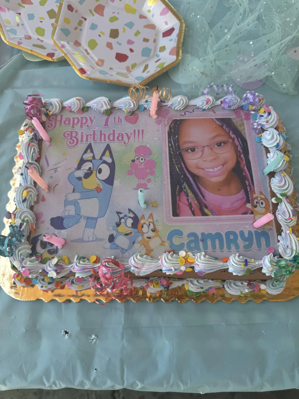 Bluey Girls Photo Frame Edible Cake Topper Image – Ediblecaketopper