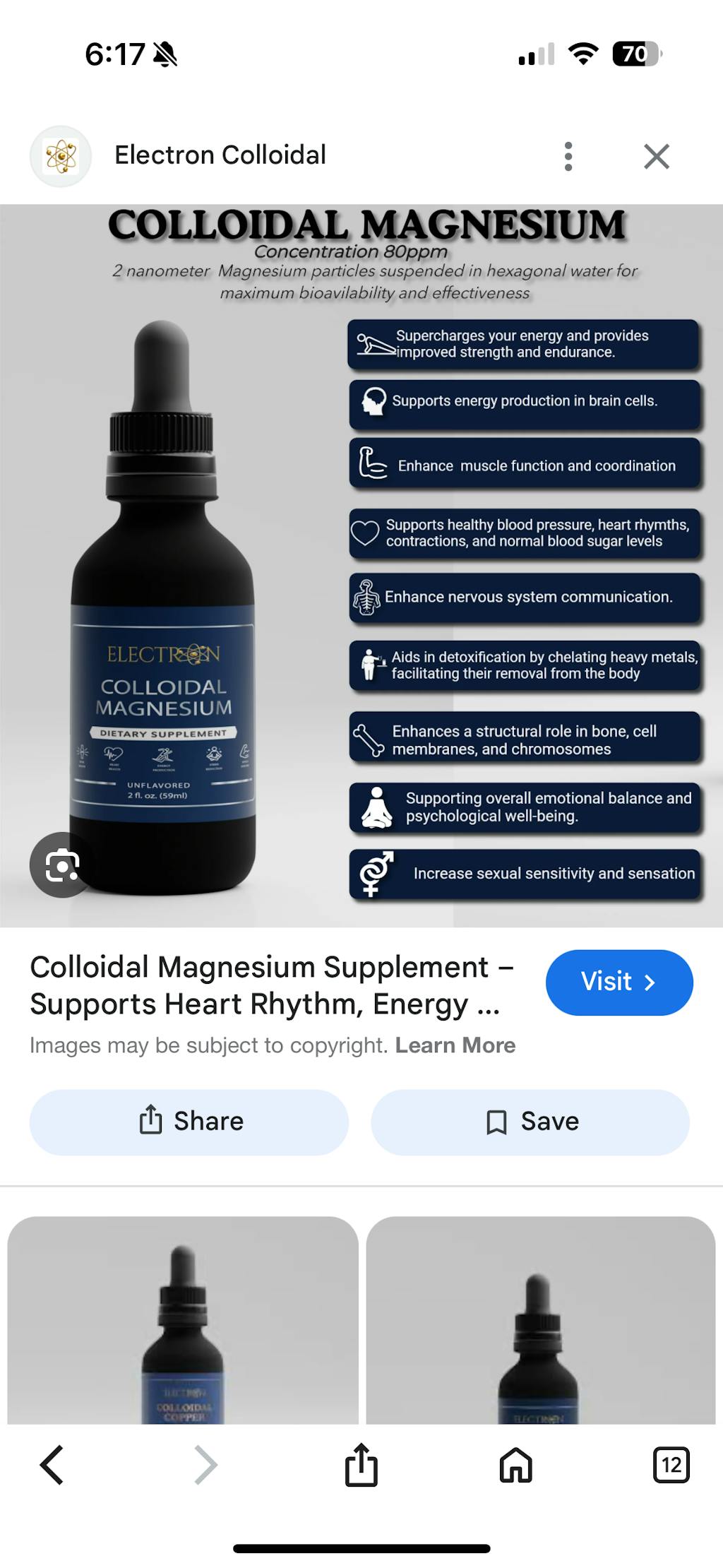 Colloidal Magnesium Supplement – Supports Heart Rhythm, Energy, Nerves & Bone Health – Electron ...