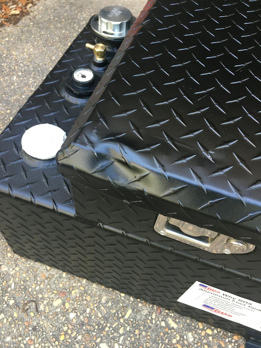 RDS 60 Gallon Transfer Tank & Toolbox Combo Black Aluminum 55X20X19.5 ...