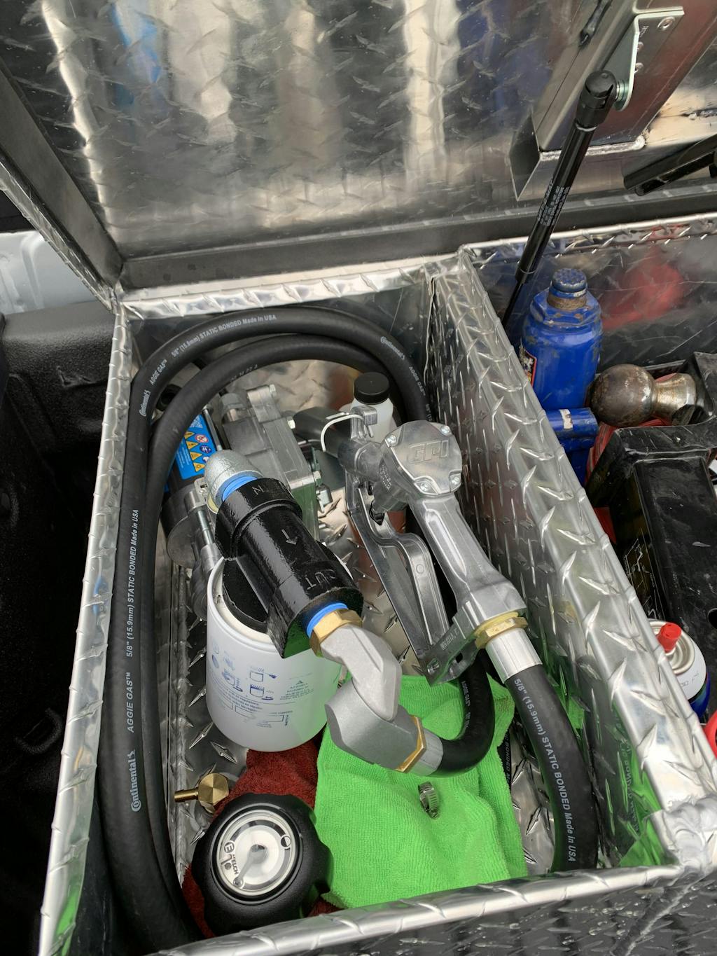 RDS 60 Gallon Transfer Tank & Toolbox Combo With 8 GPM Pump Bright Alu ...