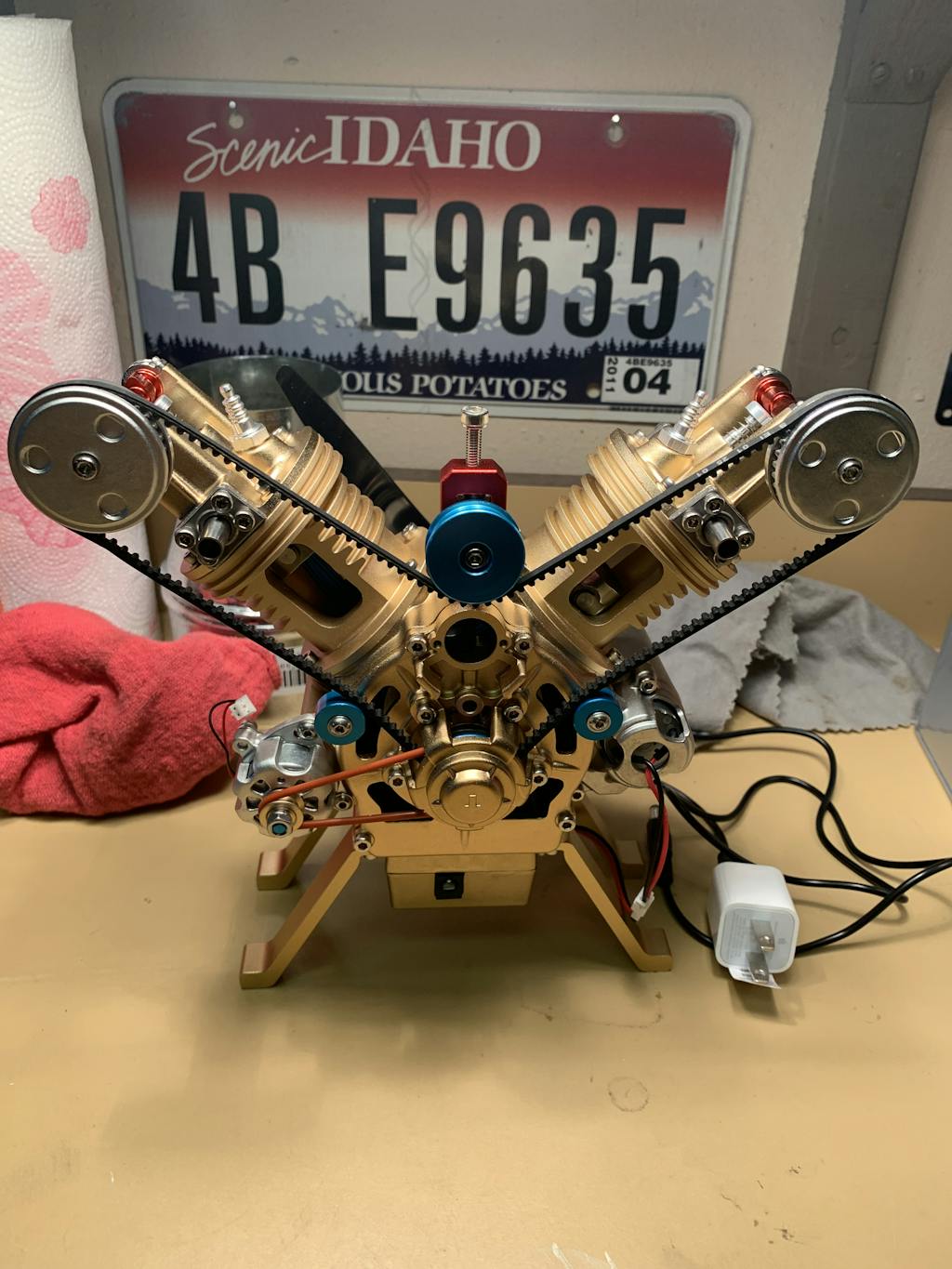 V2 Car Engine Assembly Kit Metal V-Twin 2 Cylinder Engine Build Kit ...