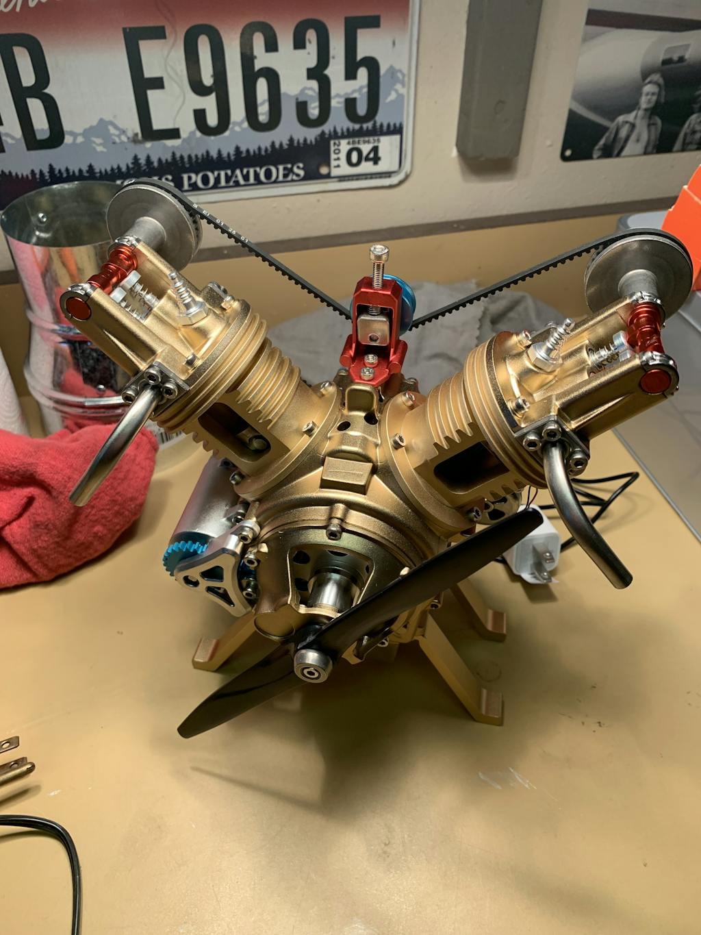 V2 Car Engine Assembly Kit Metal V-Twin 2 Cylinder Engine Build Kit ...