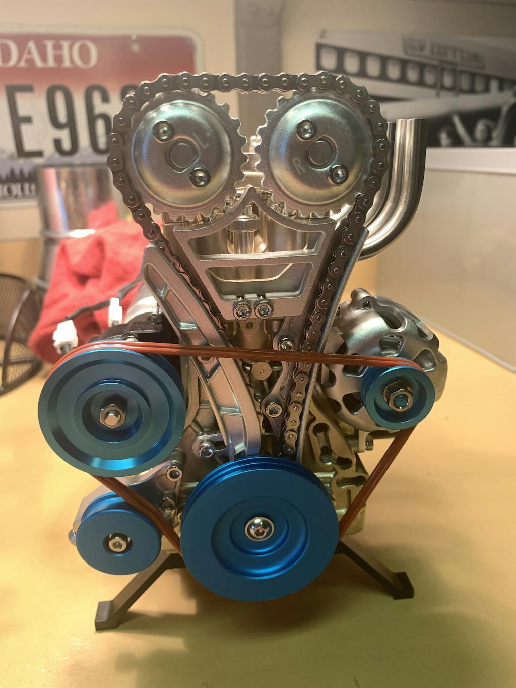 V4 Car Engine Assembly Kit Full Metal 4 Cylinder Engine Building Kit ...