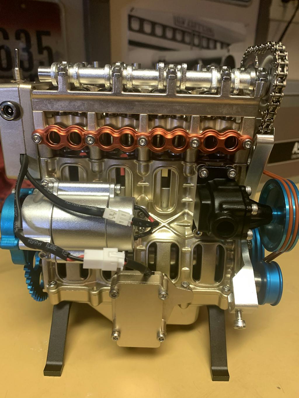 V4 Car Engine Assembly Kit Full Metal 4 Cylinder Engine Building Kit ...