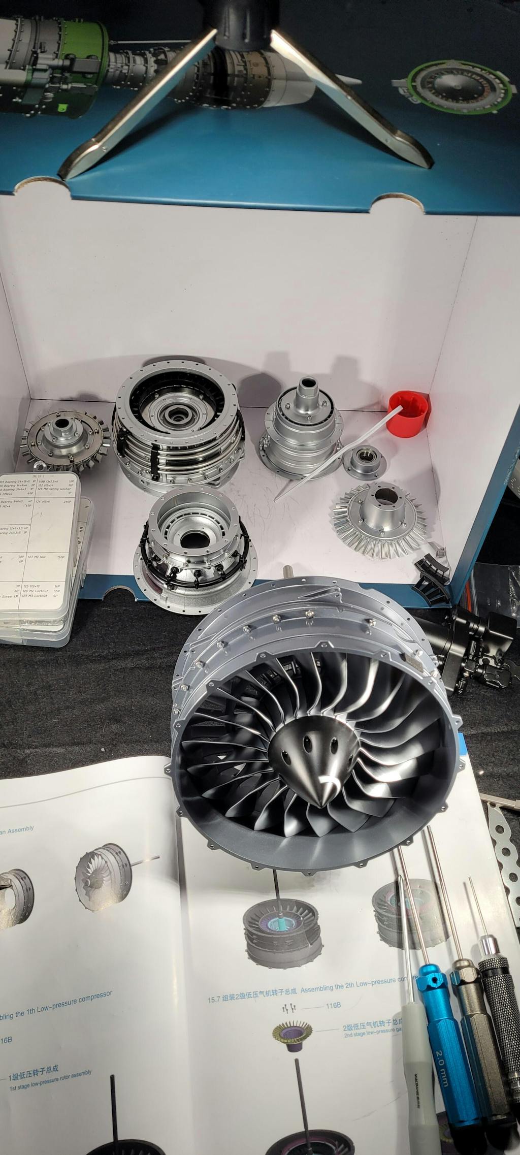 TECHING 1/10 Full Metal Working Turbofan Engine Model - Build Your Own ...