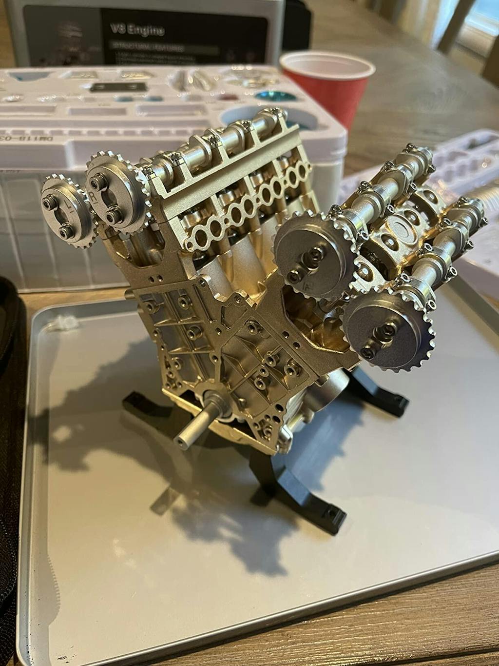 TECHING 4 Cylinder Car Engine Model Kit That Runs Gift for Kid Adult ...