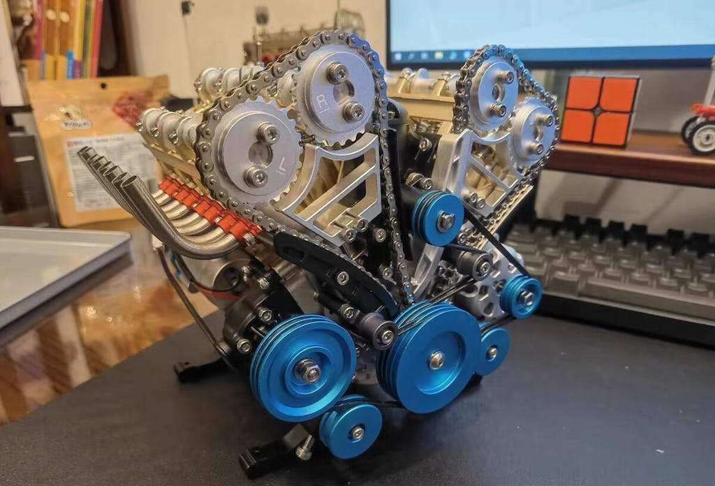 TECHING 1:3 Full Metal V8 Car Engine Model Kit - DIY Mechanical Assemb ...