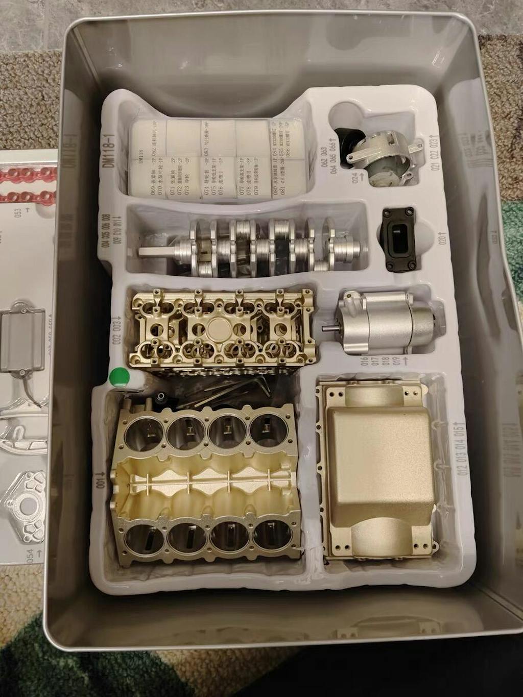 TECHING 1:3 Full Metal V8 Car Engine Model Kit - DIY Mechanical Assemb ...