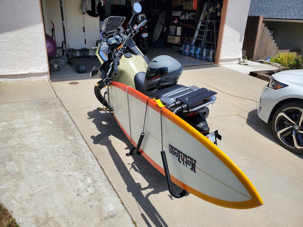 Motorcycle & Moped Surfboard Rack | Holds Boards up to 8 feet