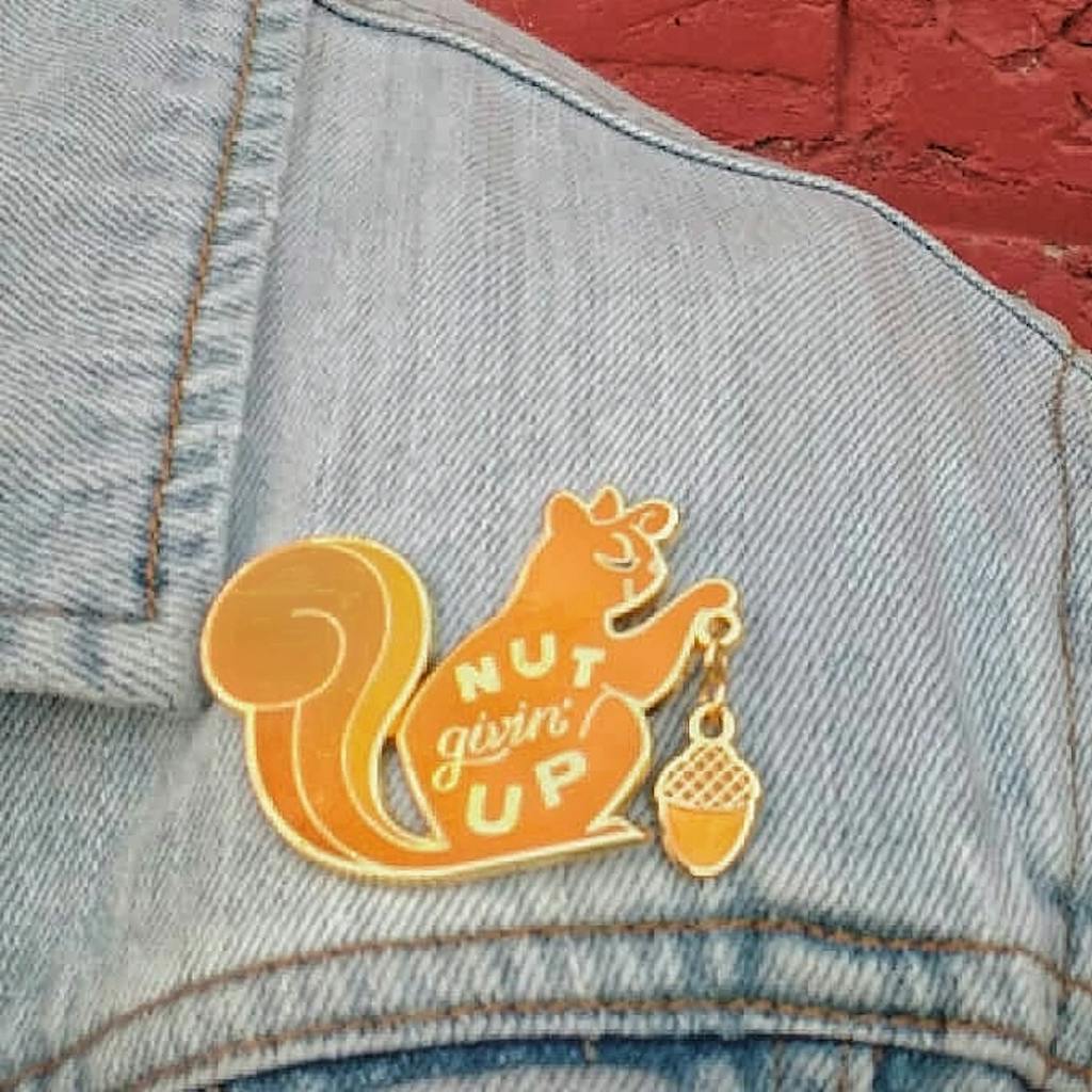 Nut Givin' Up Enamel Pin – Erstwilder