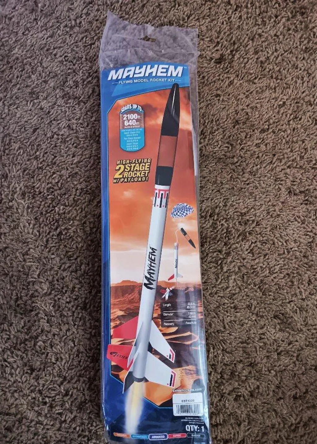 Mayhem™ Model Rocket Kit – Two-Stage Rocket for Advanced Rocketeers ...