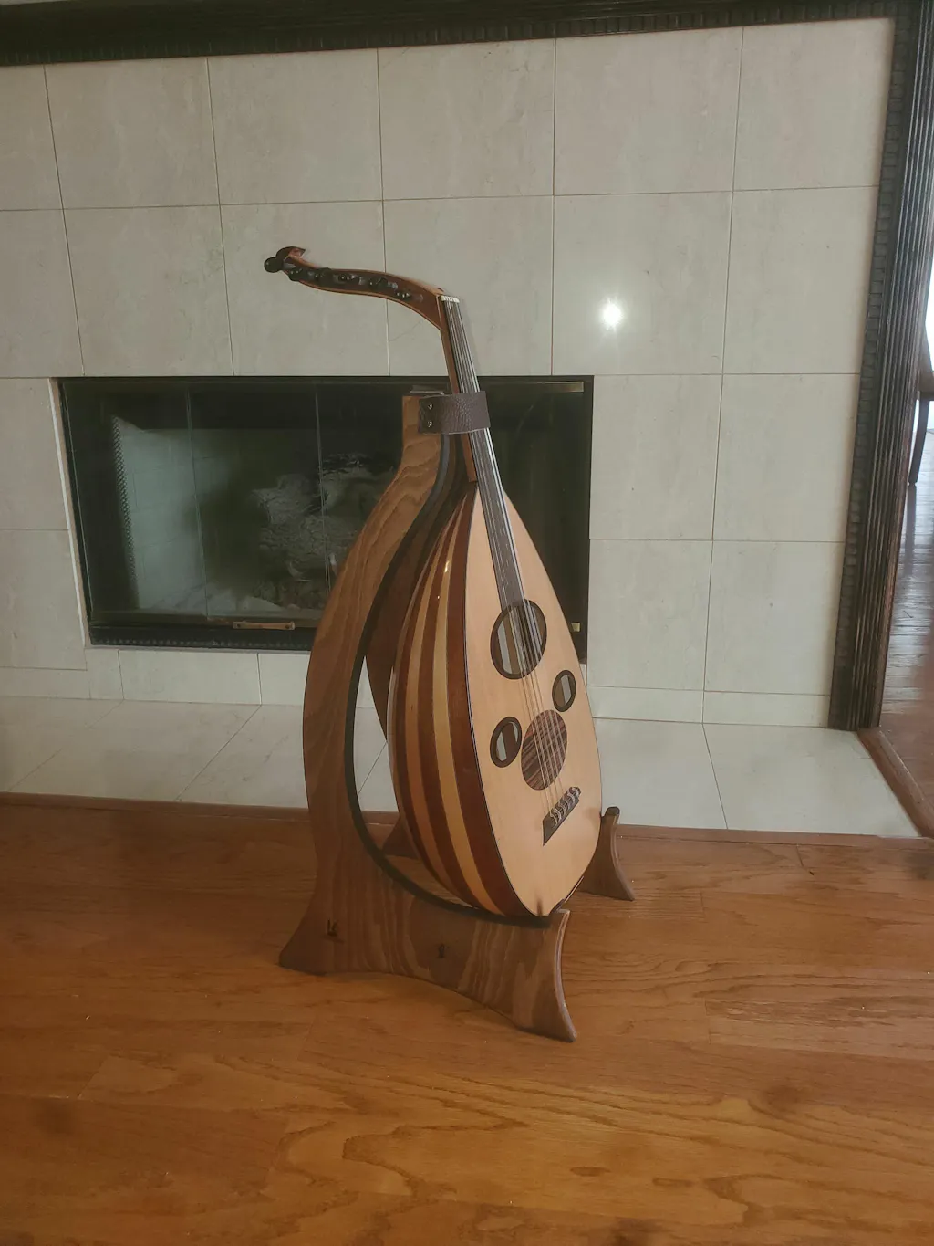 Foldable Oud Stand Dark Walnut | Ethnic Musical