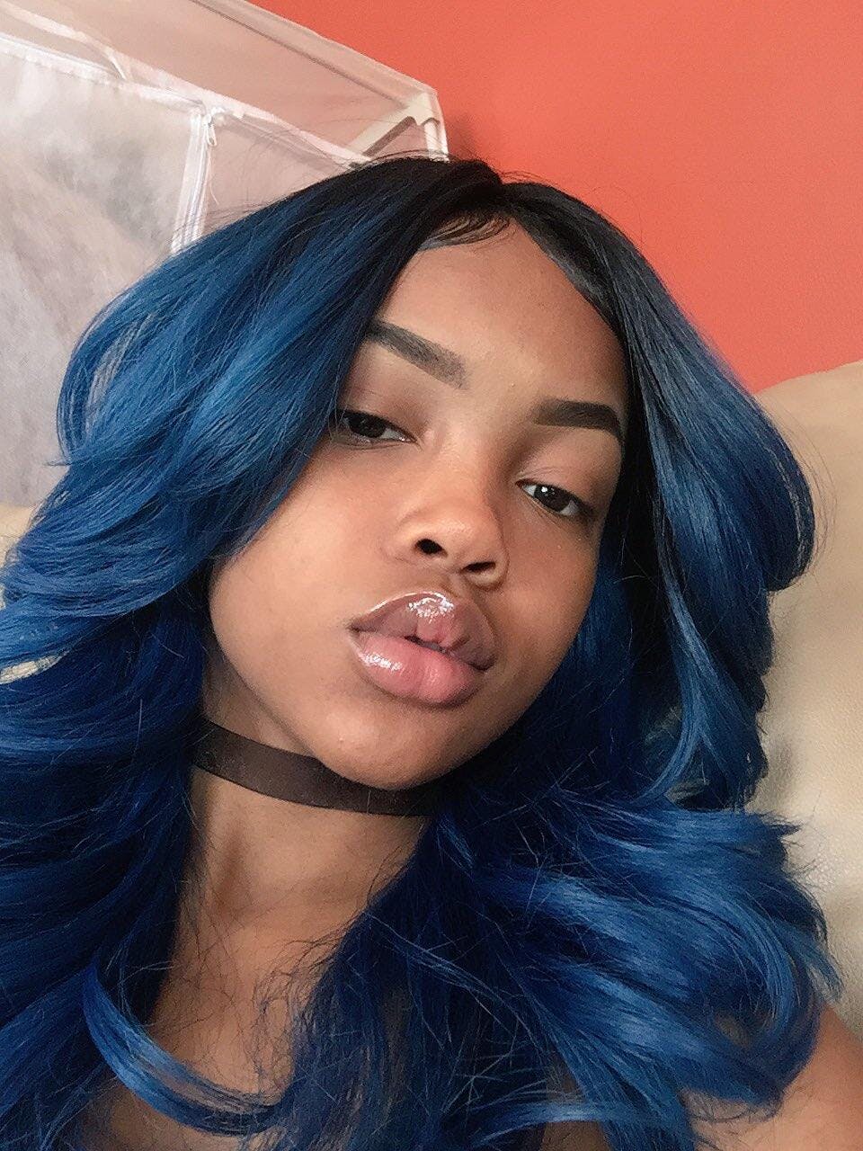 Flawless Blue! eullair Navy Blue Body Wave/Straight/Curly Human Hair L