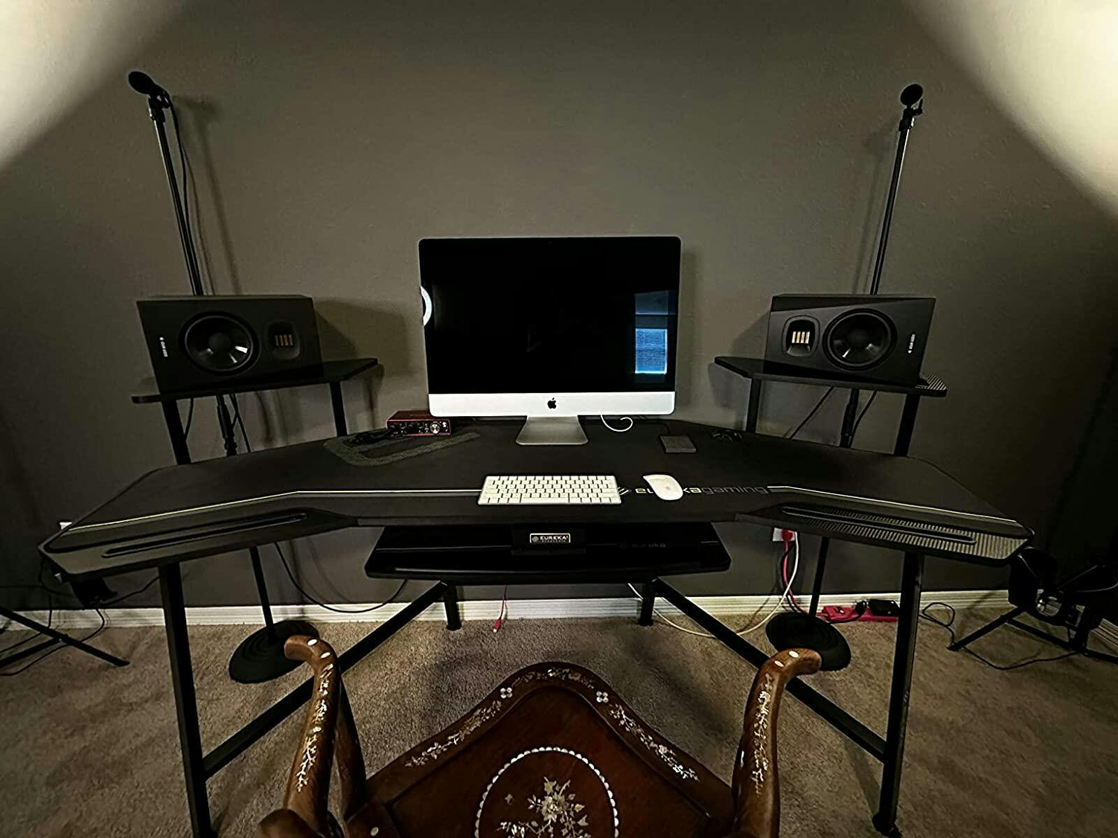 GAMING DESK | Aero 72 Wing-Shaped Large Gaming Desk with Keyboard Tray ...