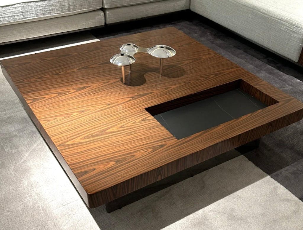 Eureka Ergonomic Square Solid-wood Coffee Table with Sunken Desktop
