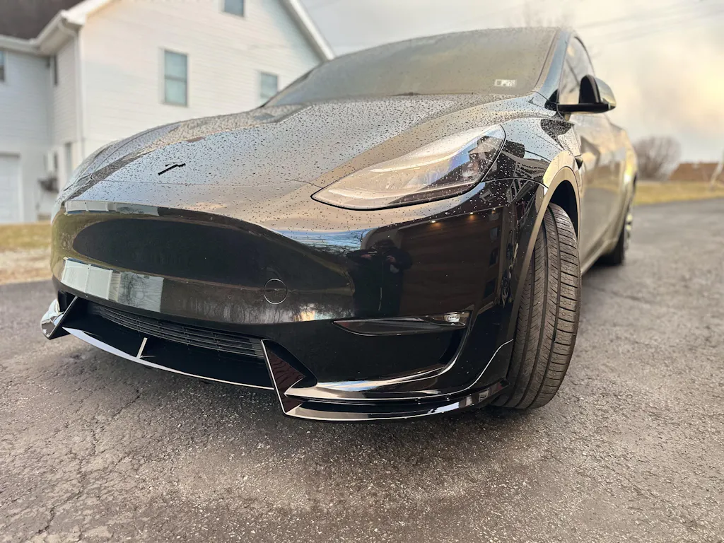 EVBASE Tesla Model Y Front Bumper Lip Fascia Front Lip Spoiler ABS Spo ...
