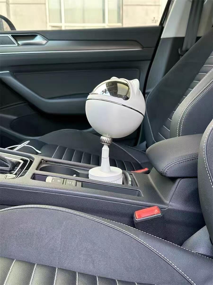 Universal Cute Cat Centre Armrest Trash Can with Adjustable Swan Neck ...