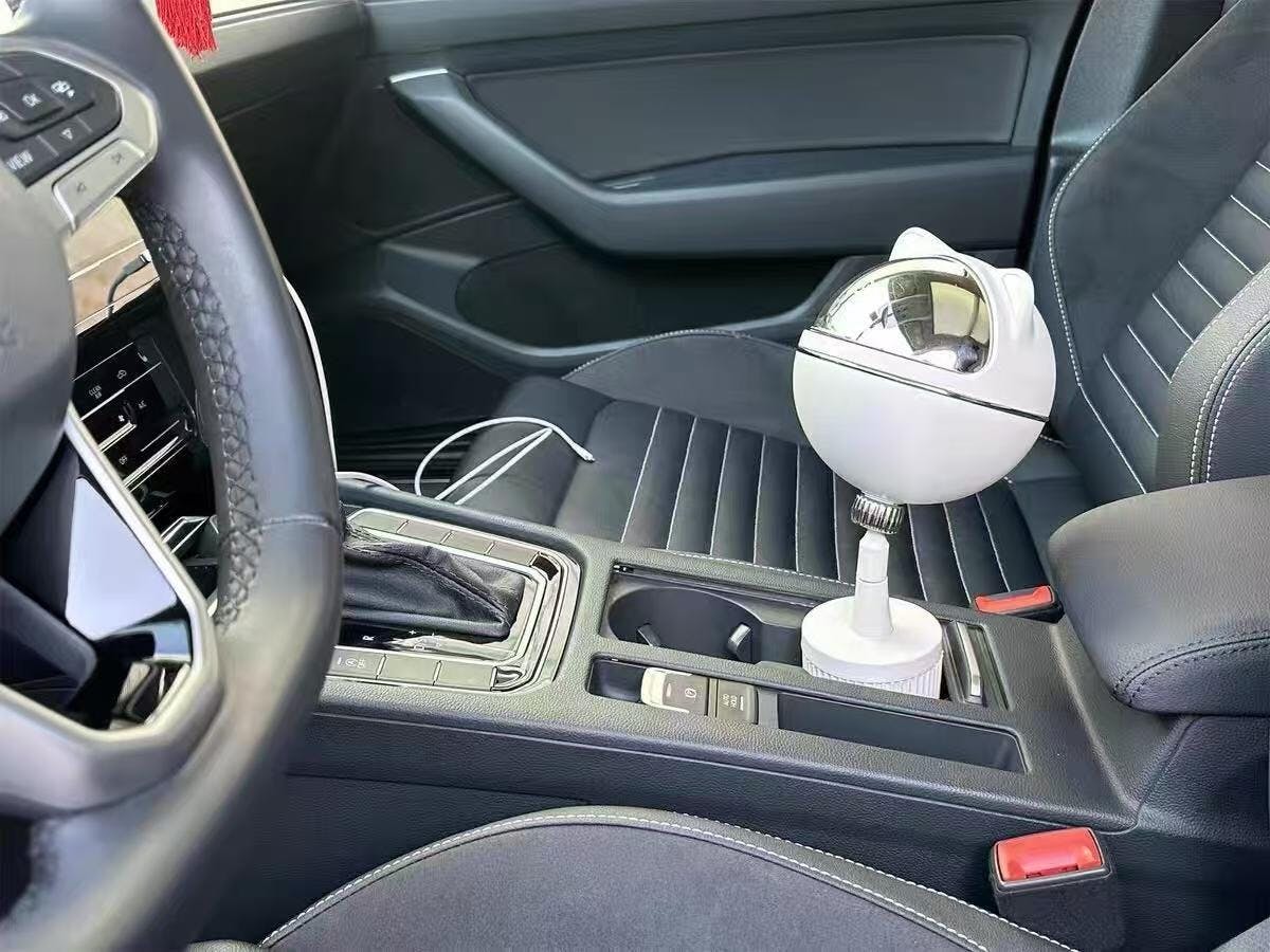 Universal Cute Cat Centre Armrest Trash Can with Adjustable Swan Neck ...