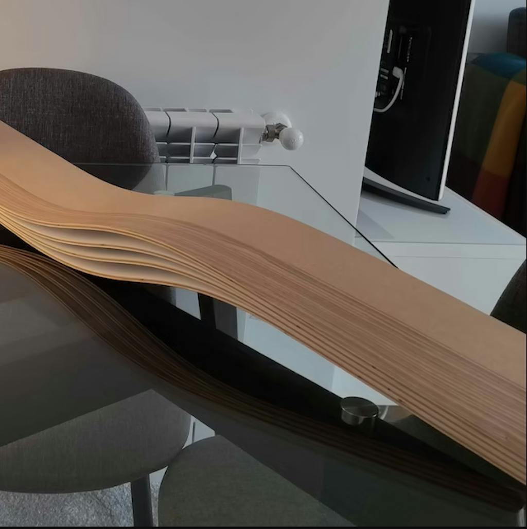 Wooden floating wall hanging shelf wave | EWART WOODS Design