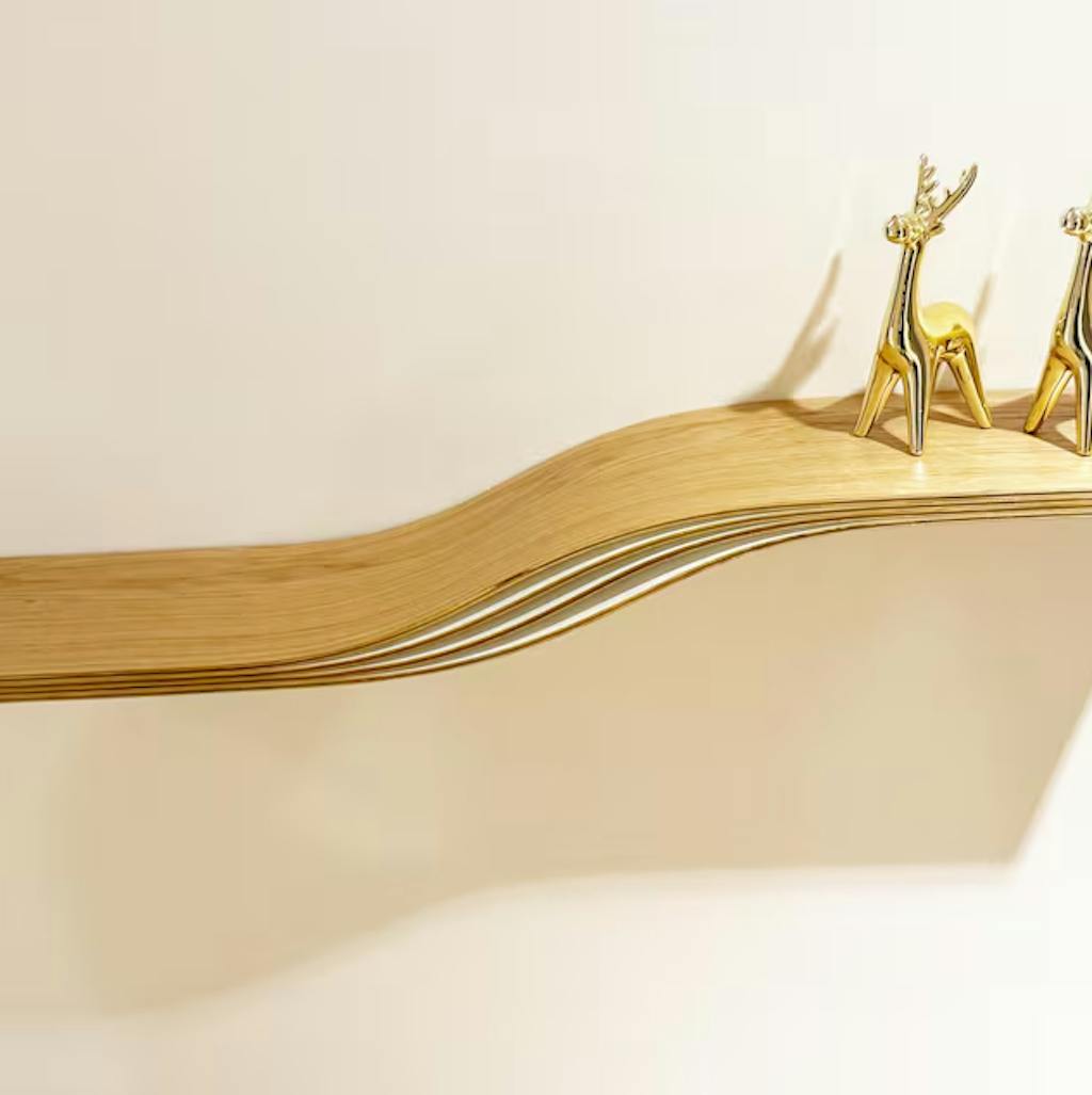 Wooden Floating Wall Hanging Shelf Wave - EWD – EWD