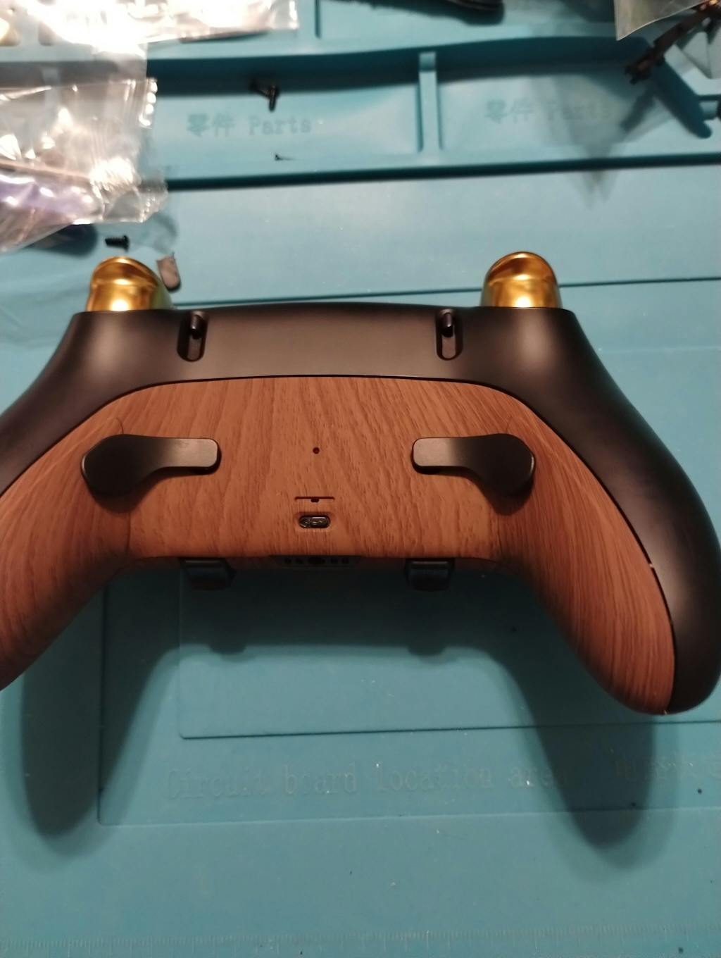 eXtremeRate Wood Grain & Black Full Set Housing Shell with Buttons ...