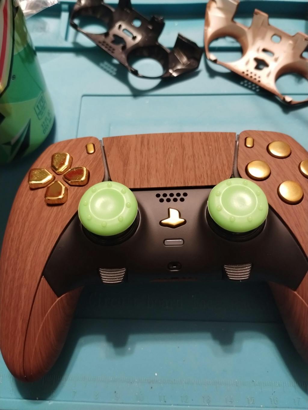 eXtremeRate Wood Grain & Black Full Set Housing Shell with Buttons ...