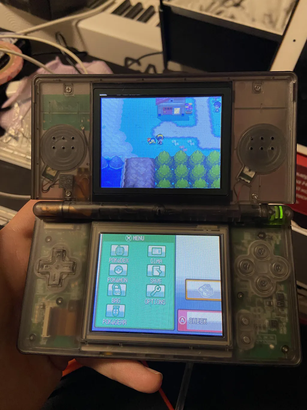 eXtremeRate Clear Black Replacement Full Housing Shell for Nintendo DS ...
