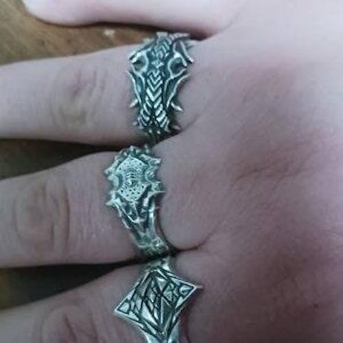 Infernal Dracken - Sterling Silver Fantasy Ring, Dragon Scale Ring – Faceless Jewelry