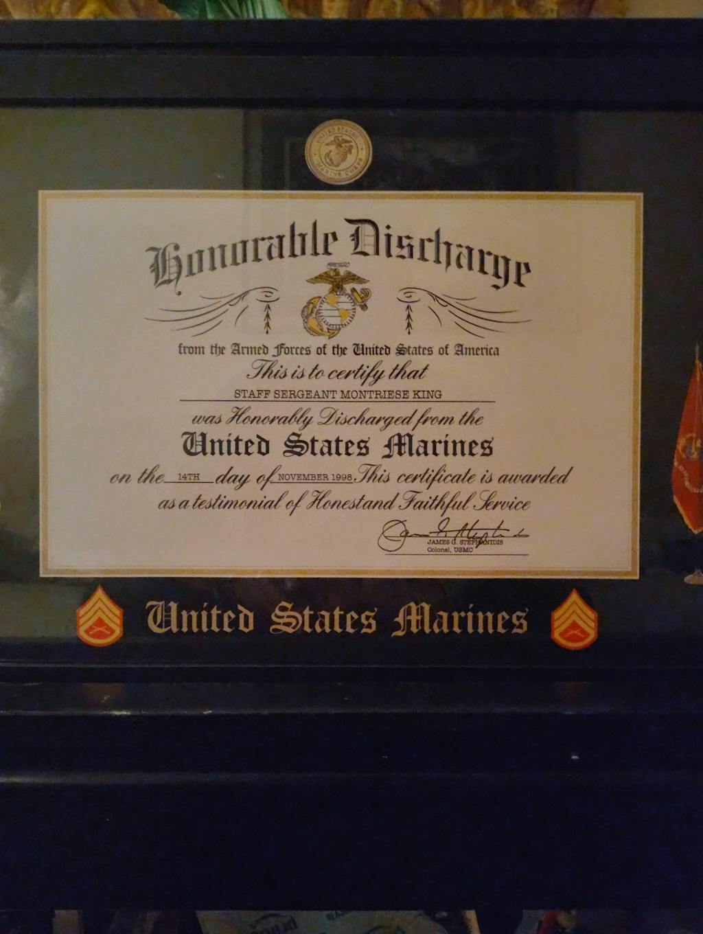 Custom Poster And Canvas Honorable Discharge Plaque. Military Award Av ...