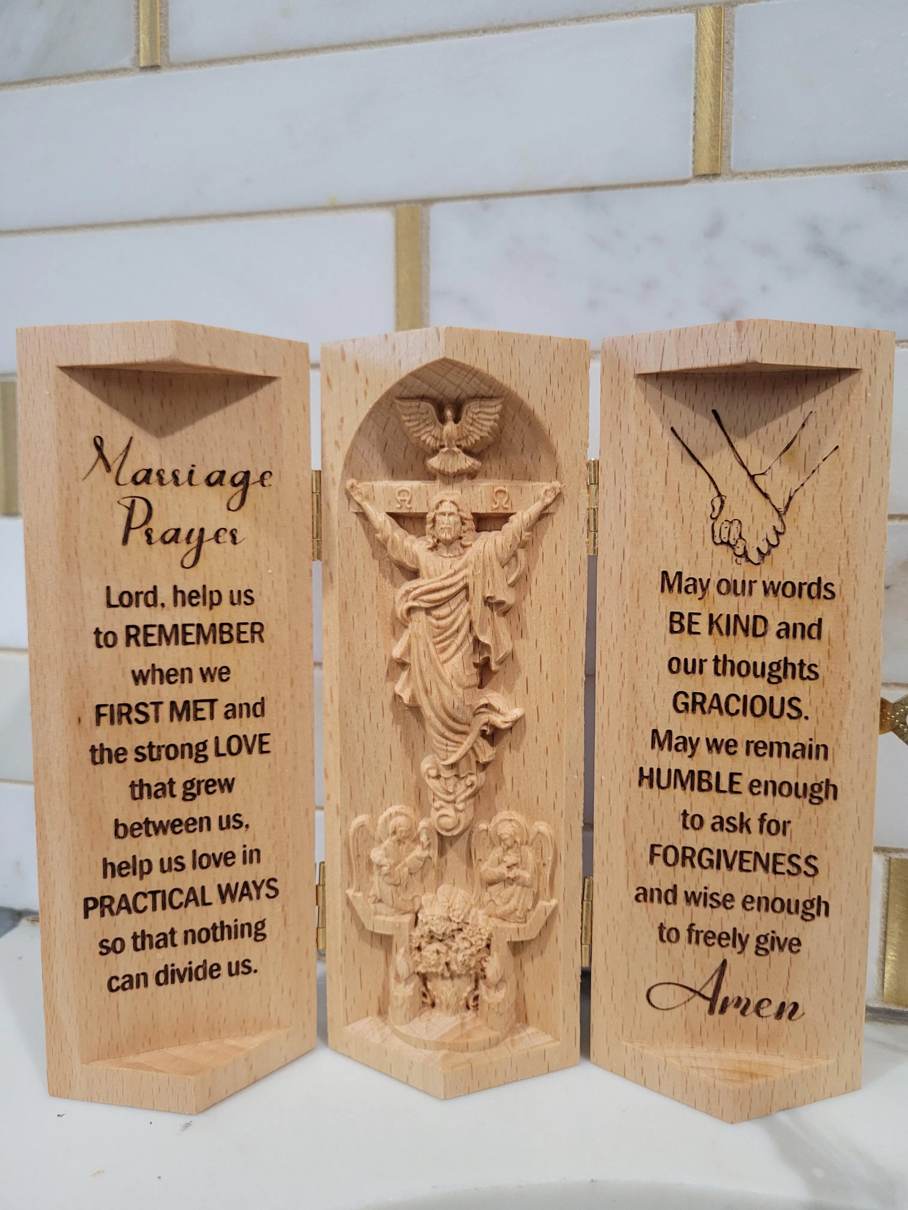 The Blessing - Openable Wooden Cylinder Sculpture of Jesus Christ ...